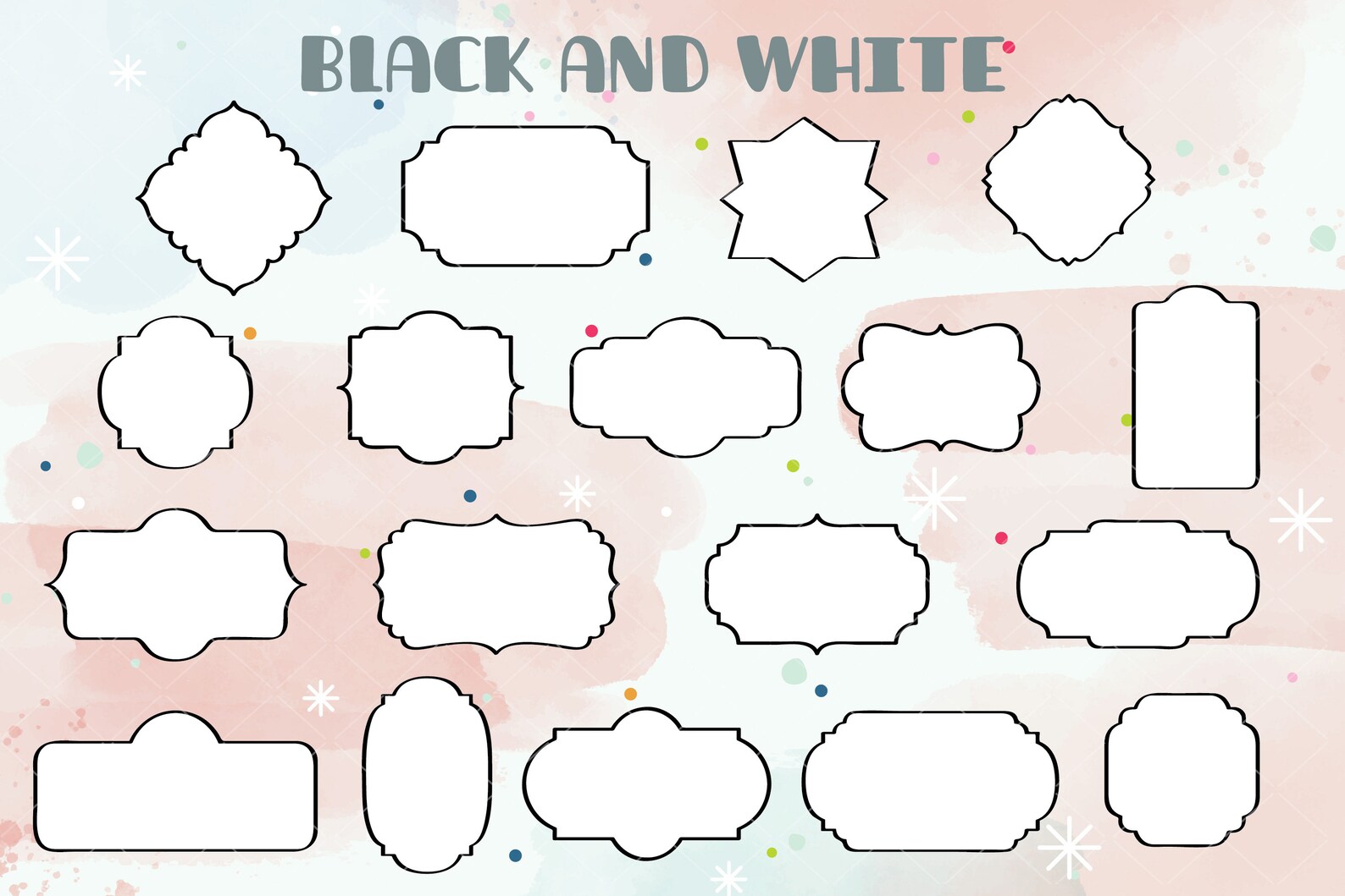 Vintage Frames Hand Drawn Border Outline Drawing - Etsy