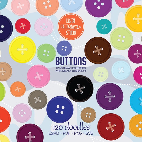 Buttons Clip Art - Etsy