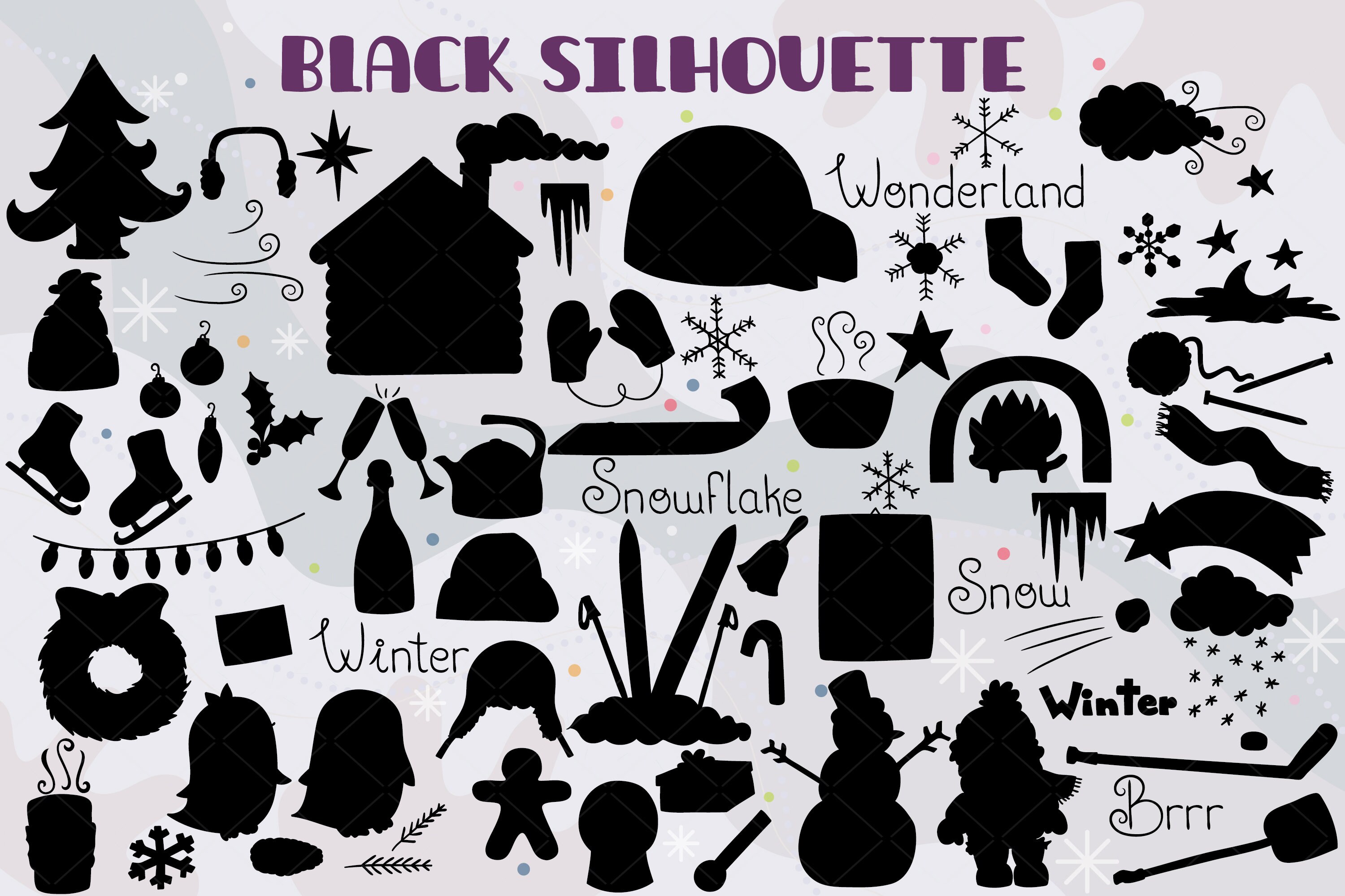 Winter Season Doodles Hand Drawn Mittens Igloo Clip Art - Etsy Canada