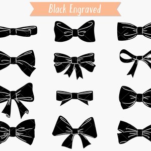 Bows Clip Art | Hand Drawn Bow Tie | Hair Ribbons Outline Drawing | Png ...