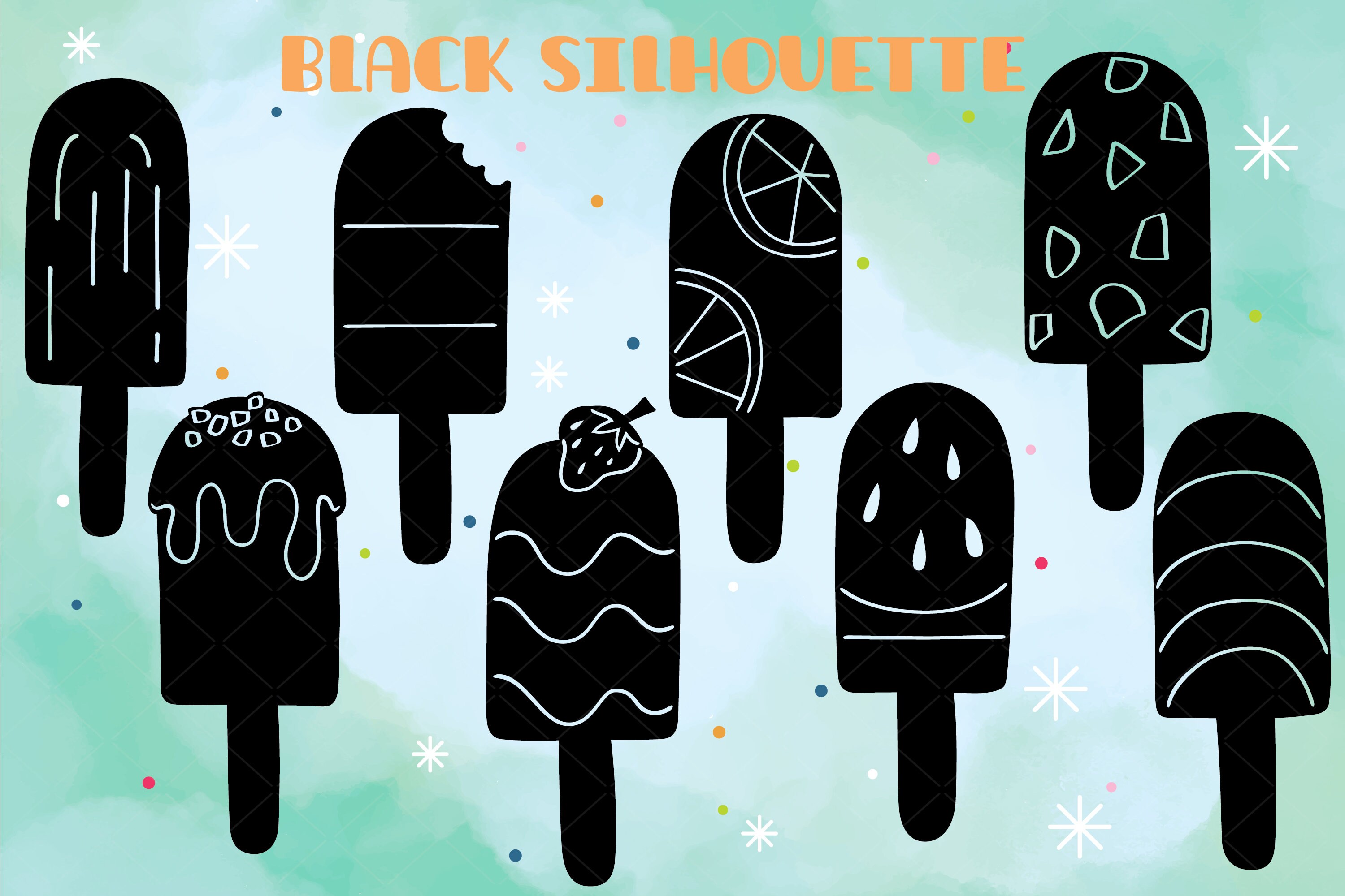 Popsicle Hand Drawn Graphic Frozen Treat Outline Drawing - Etsy