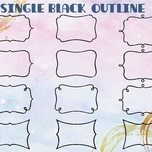 Fancy Rectangular Frames Hand Drawn Border Clip Art Retro Shape ...