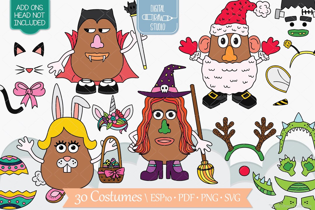 Potato Head ADD-ON | Halloween Costume, Christmas Cloths, Easter ...