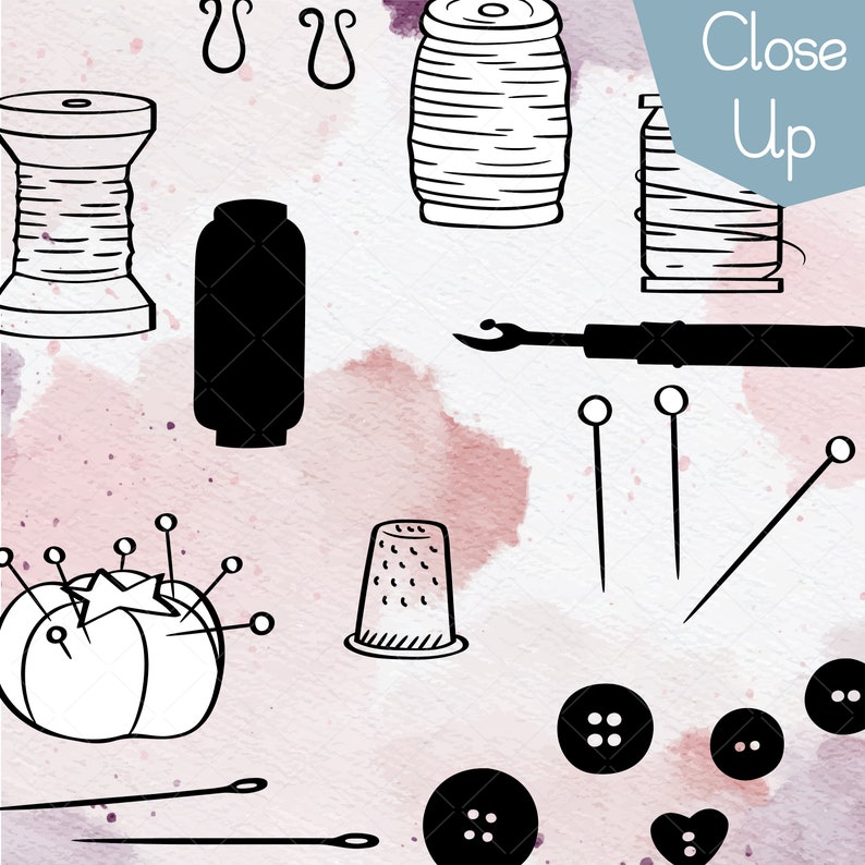 Sewing Doodles Hand Drawn Vintage Singer Clip Art - Etsy