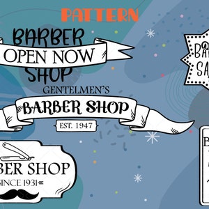 Barber Logos Colored Clip Art Hand Drawn Retro Barber Sign - Etsy