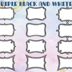 Fancy Rectangular Frames Hand Drawn Border Clip Art Retro Shape ...