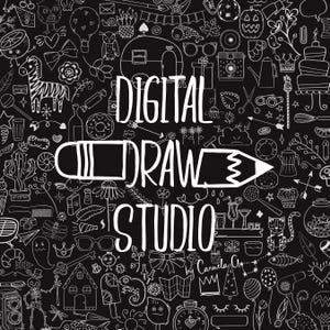 Outer Space Hand Drawn Graphics | White Outline | Planets, Astronauts ...