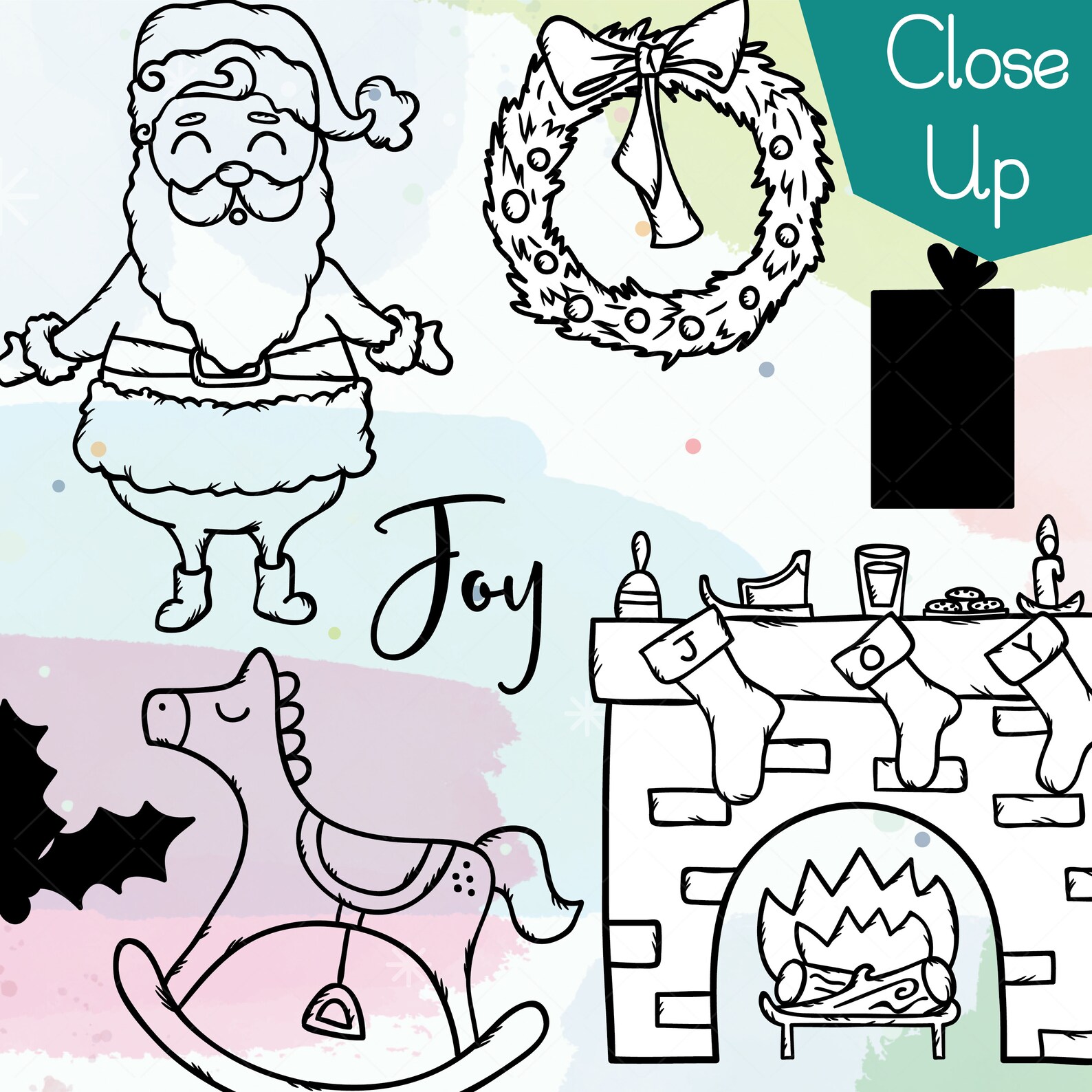 Christmas Doodles Hand Drawn Holiday Clip Art New Year Day | Etsy