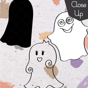 Ghosts Clip Art Hand Drawn Halloween Outline Drawing Cute Ghost Png Svg ...