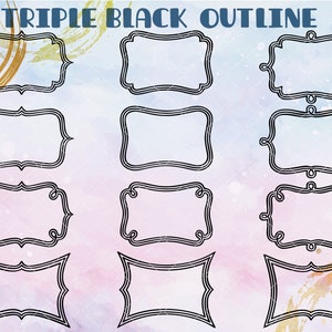 Fancy Rectangular Frames Hand Drawn Border Clip Art Retro Shape ...