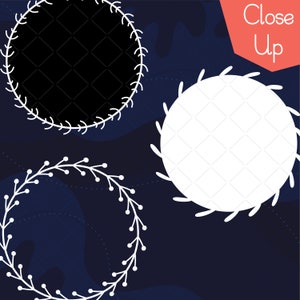 20 Wreaths Hand Drawn Graphic White Lines Frames Floral Borders Outline ...