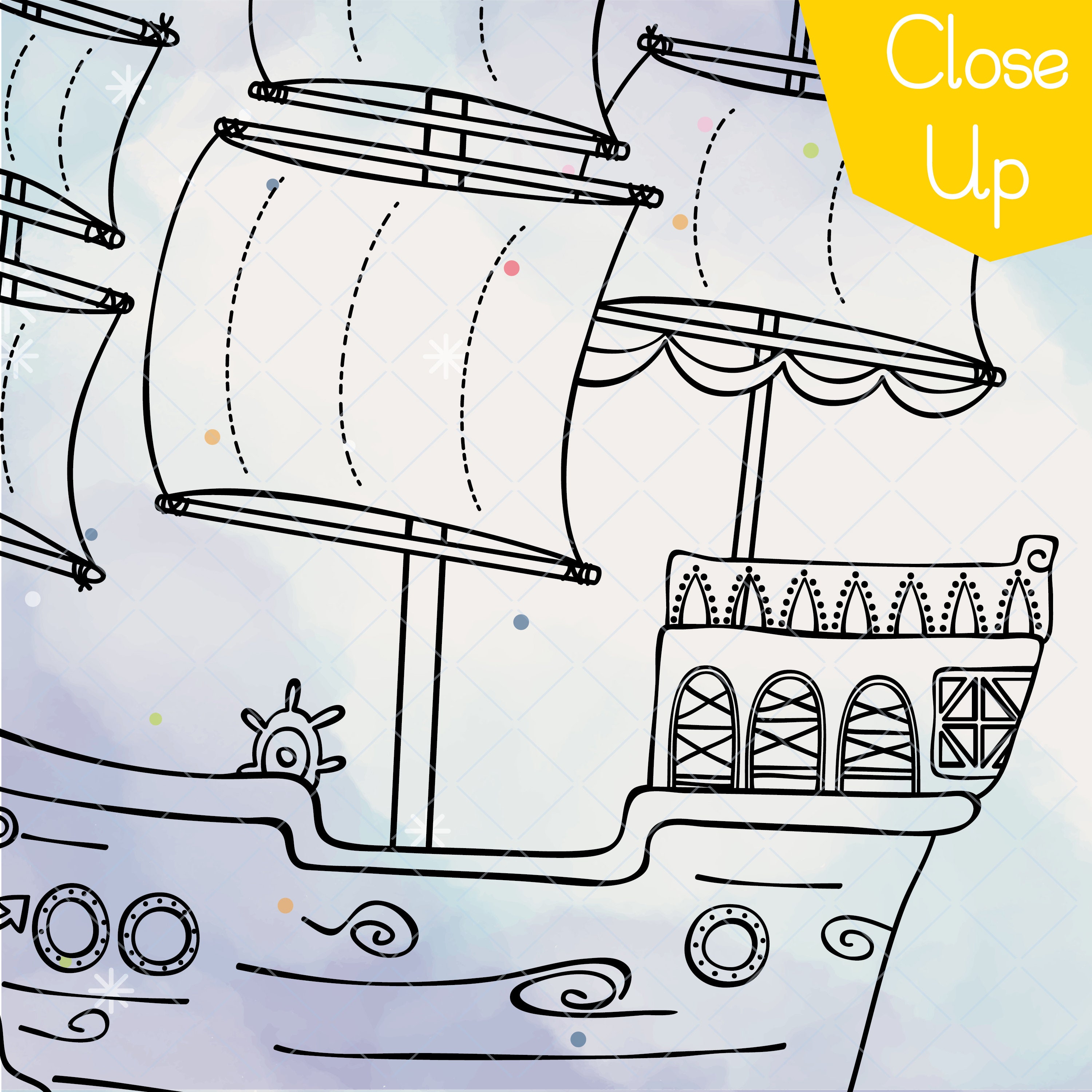 Sail Boat Hand Drawn Pirate Ship Clip Art Old Ship White - Etsy Canada