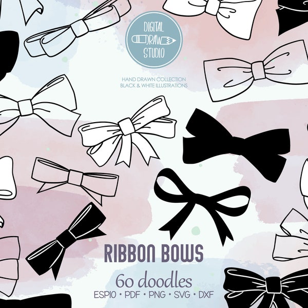 Hand Drawn Ribbons - Etsy