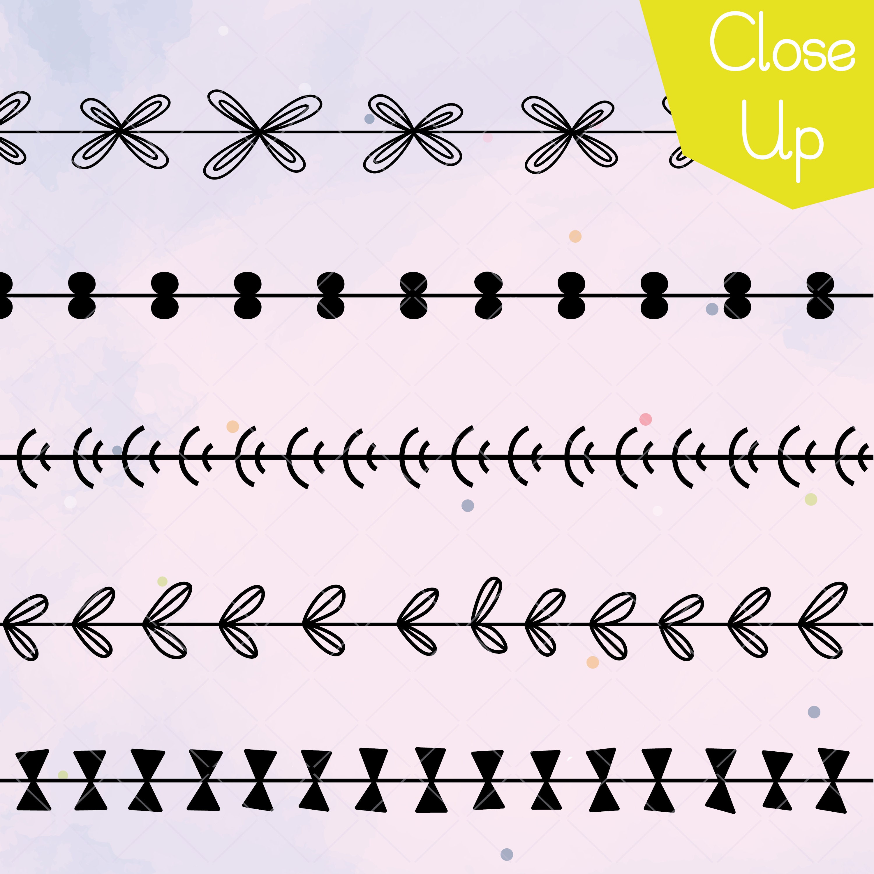 20 Seamless Borders Hand Drawn Graphic Decorative | Etsy