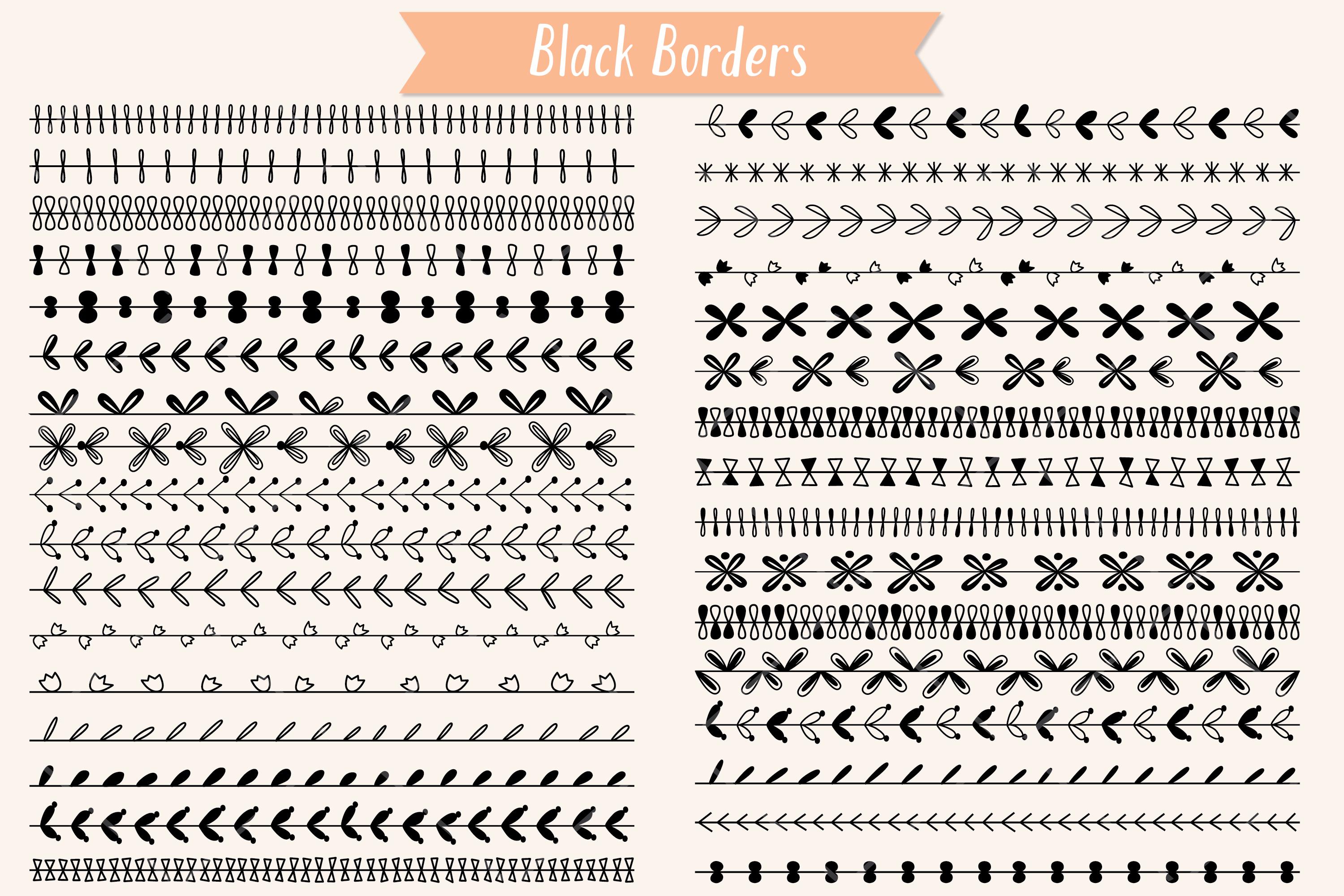 Seamless Borders Hand Drawn Text Divider | Decorative Illustrator ...