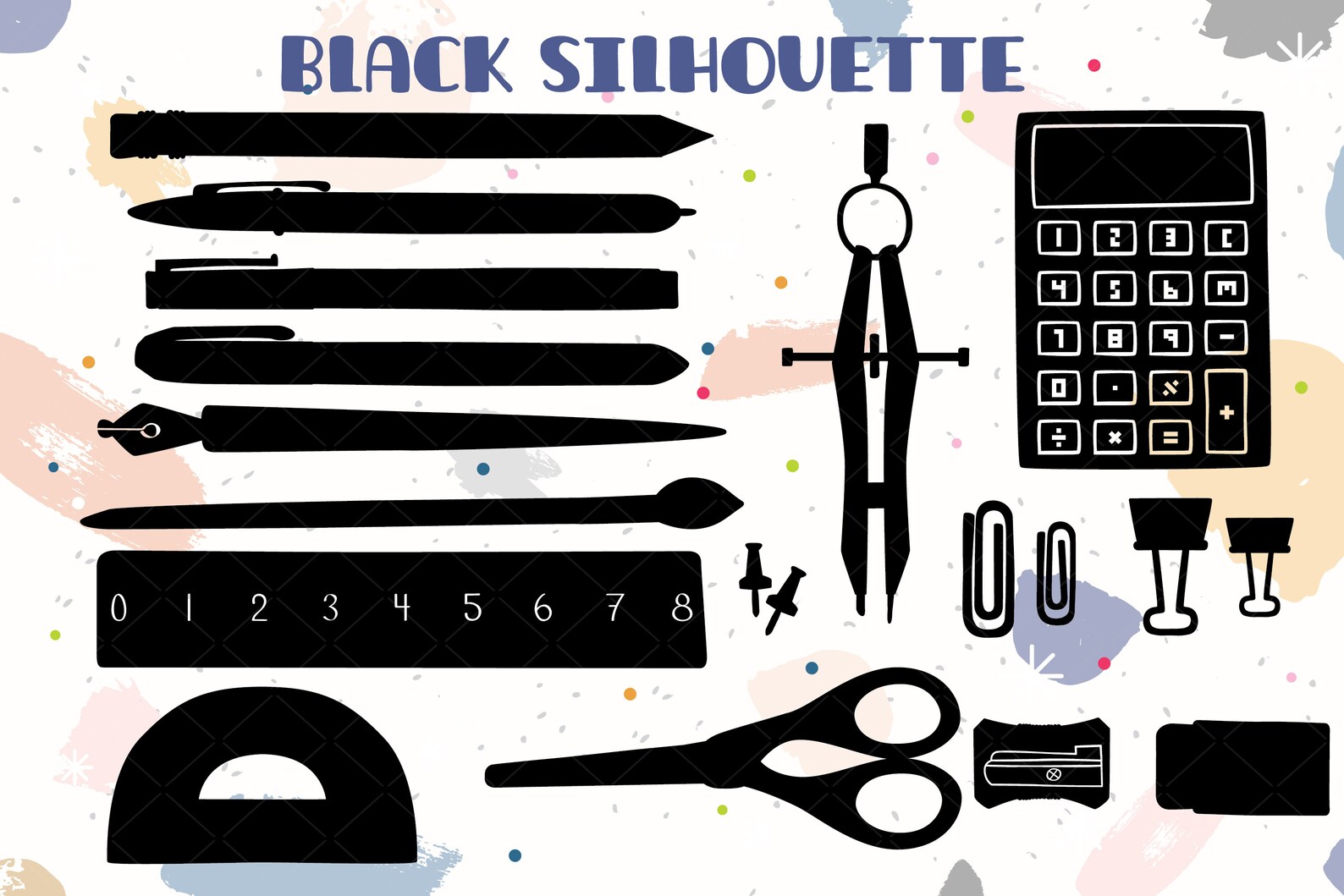 School Supplies Doodles Hand Drawn Stationary Clip art | Etsy