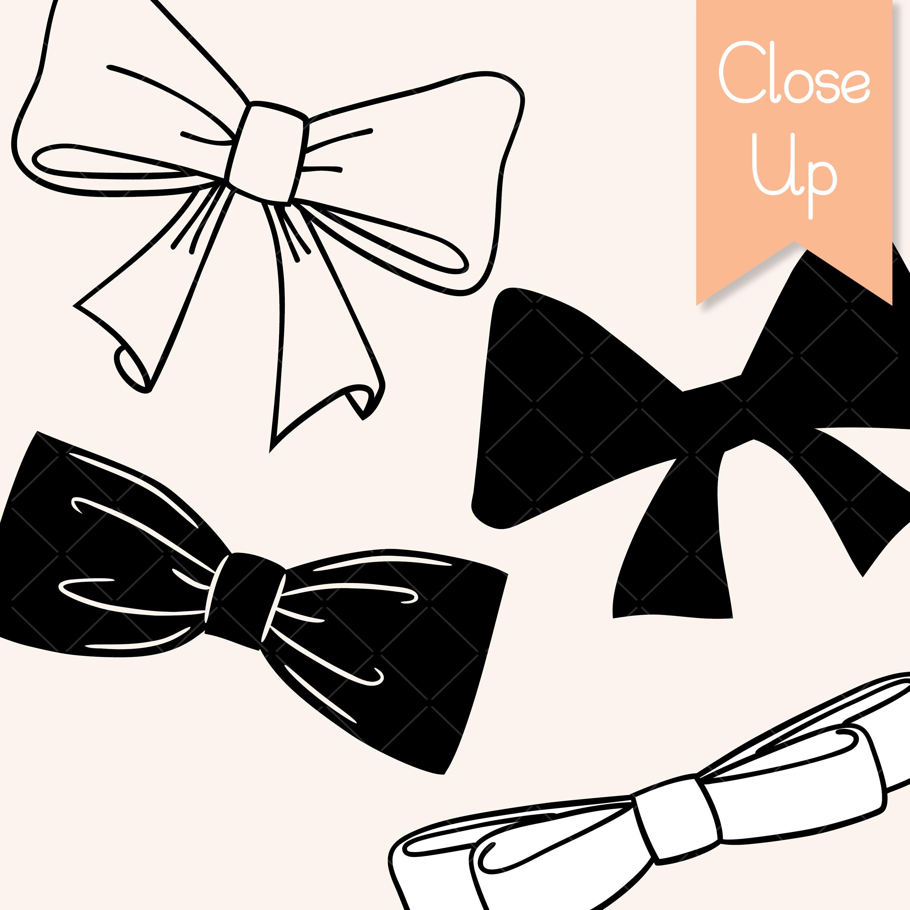 Bows Clip Art | Hand Drawn Bow Tie, Hair Ribbons (png, Svg, Eps, Pdf ...