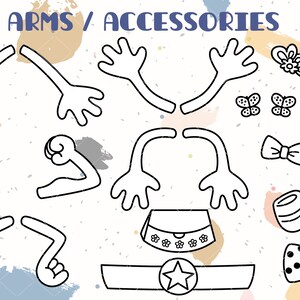 Potato Head Hand Drawn Graphic Mr. & Mrs. Paper Doll Outline Drawing ...