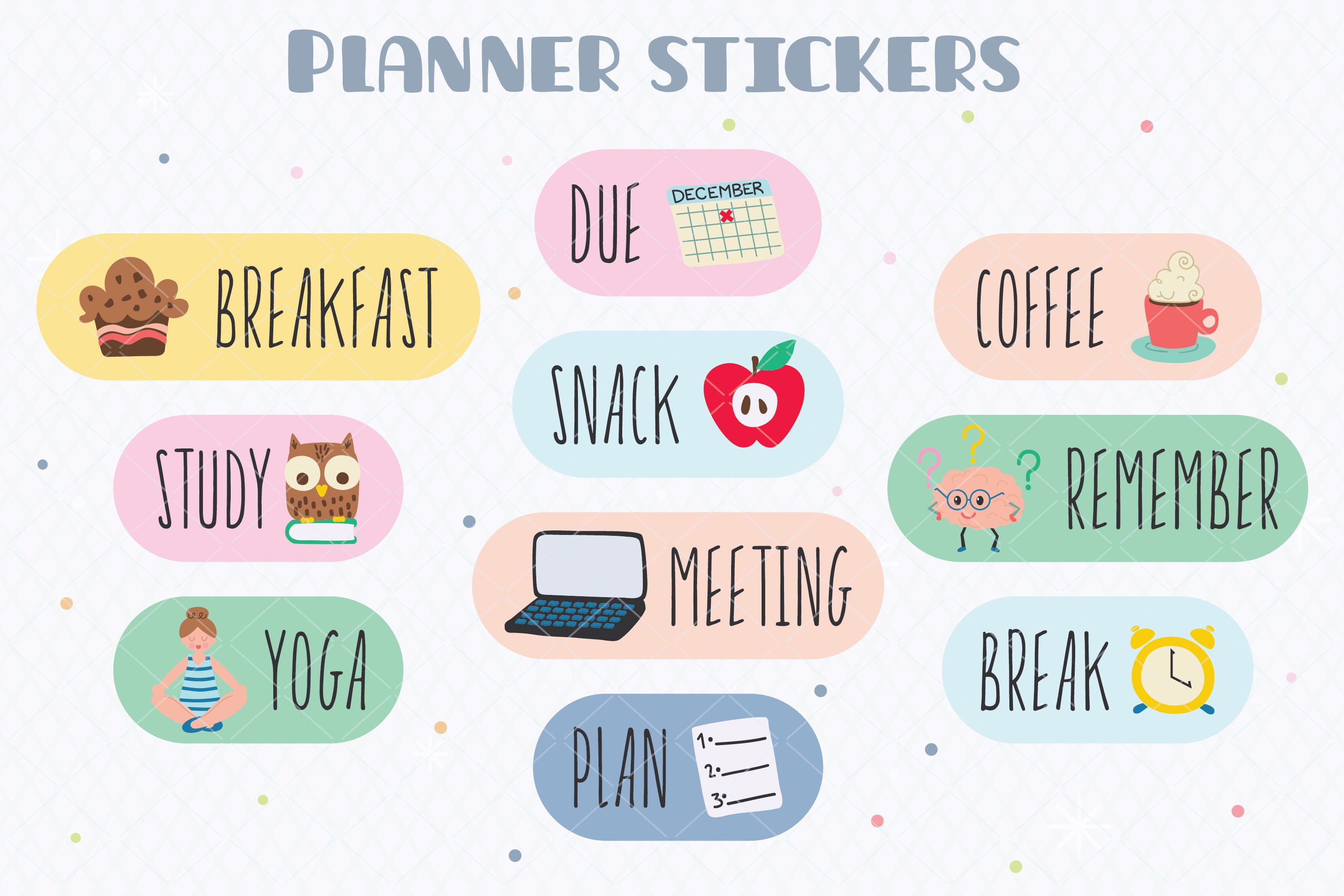 Planner Stickers DIY Digital Planner & Printable Organizer - Etsy