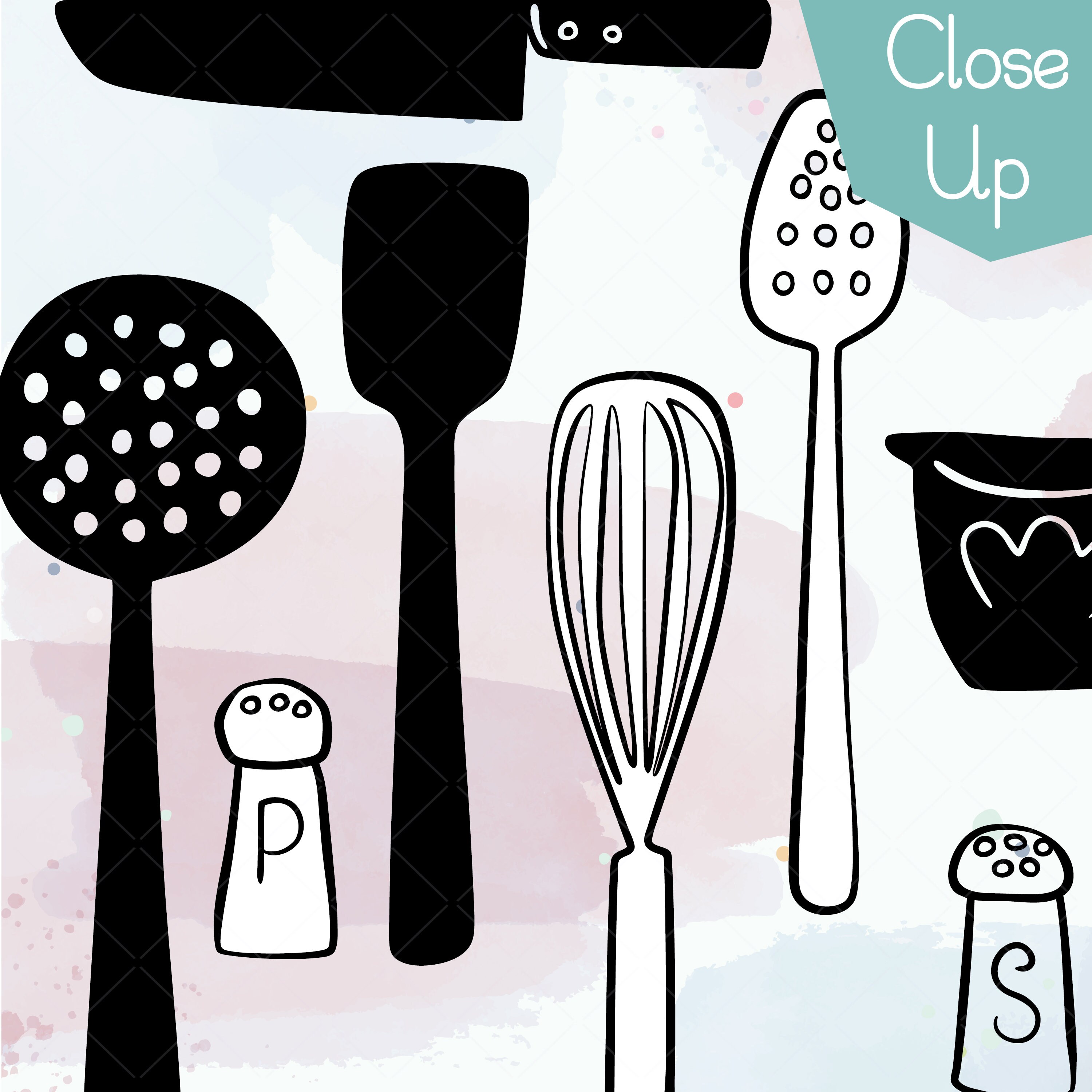 Kitchen Items Hand Drawn Graphic Cooking Outline Doodles - Etsy Canada