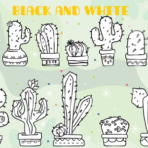 Cactus Clip Art Hand Drawn Succulent Tropical Desert - Etsy