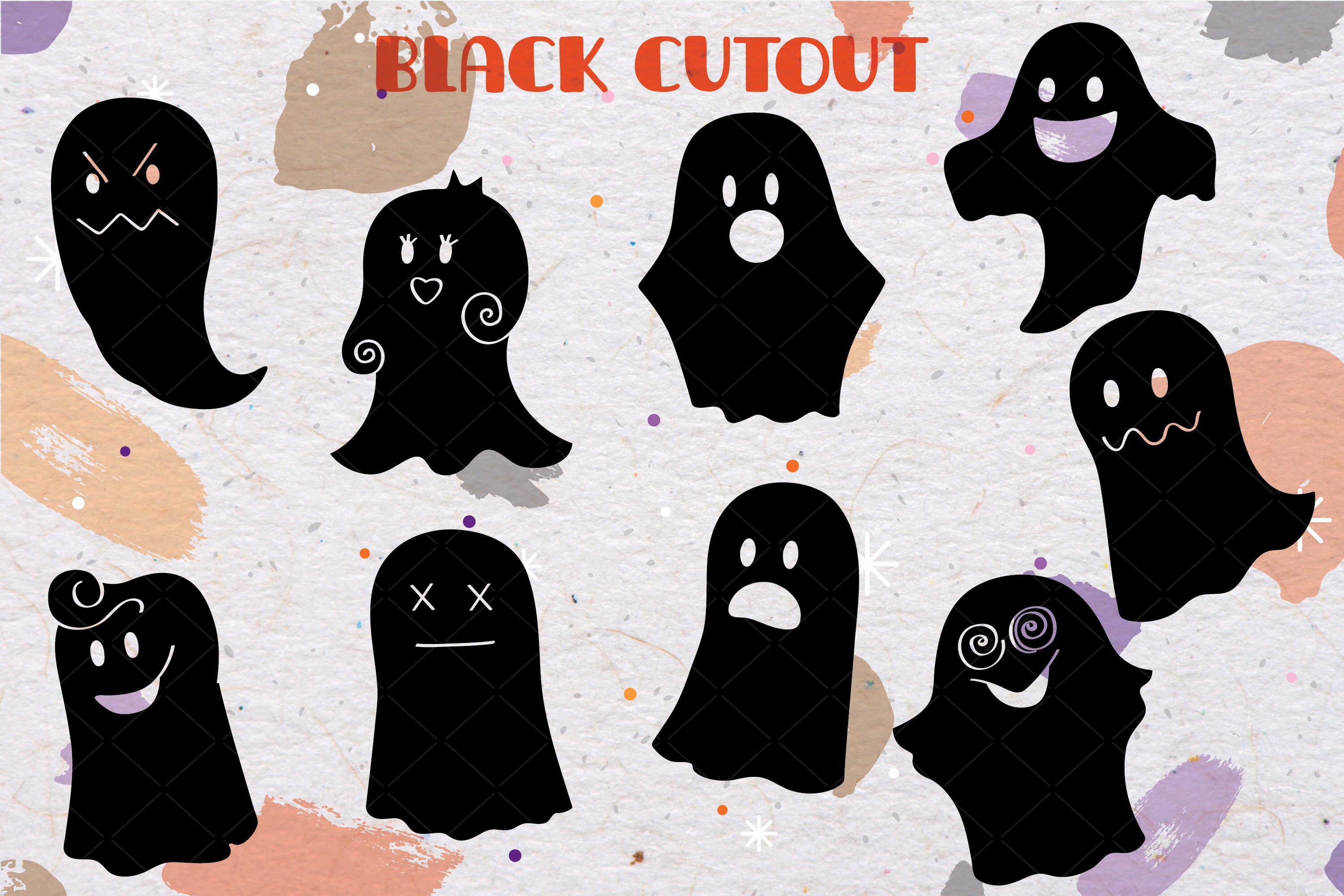 Ghosts Clip Art Hand Drawn Halloween Outline Drawing Cute - Etsy Canada