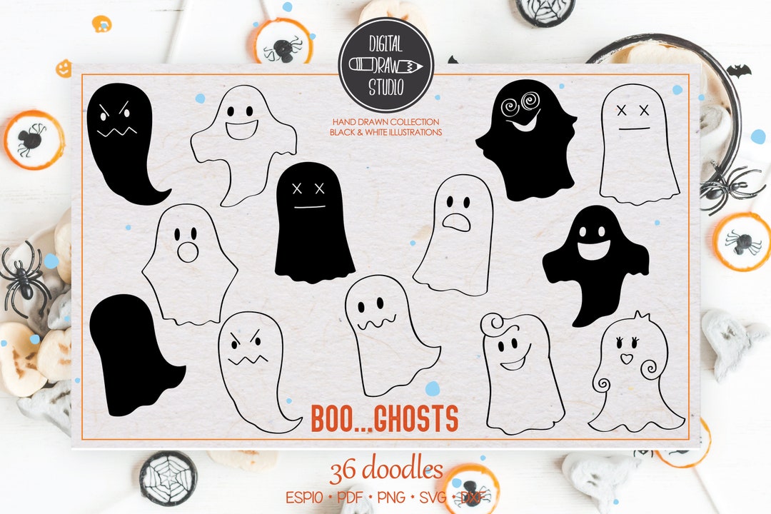 Ghosts Clip art Dessin dHalloween dessiné à la main fantôme mignon Png ...