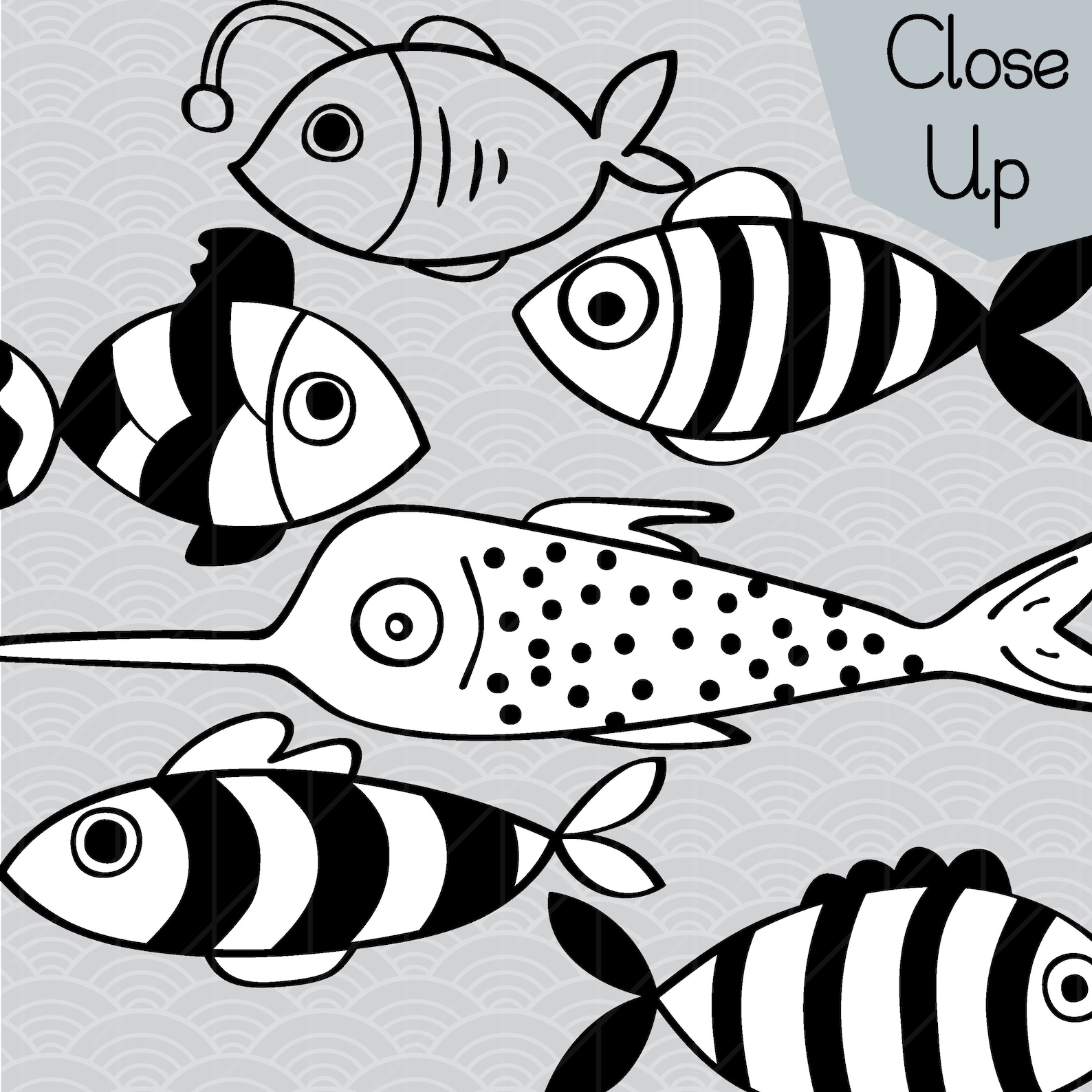 44 Hand Drawn Fish Clip Art Tropical Fish Outline | Etsy