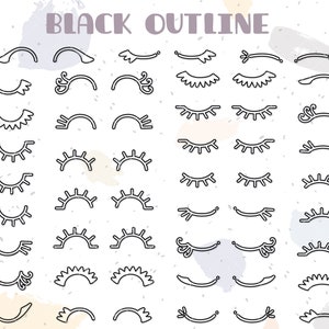 Closed Eyes Hand Drawn Woman Eyelashes Clip Art Cartoon Eyes Girls ...