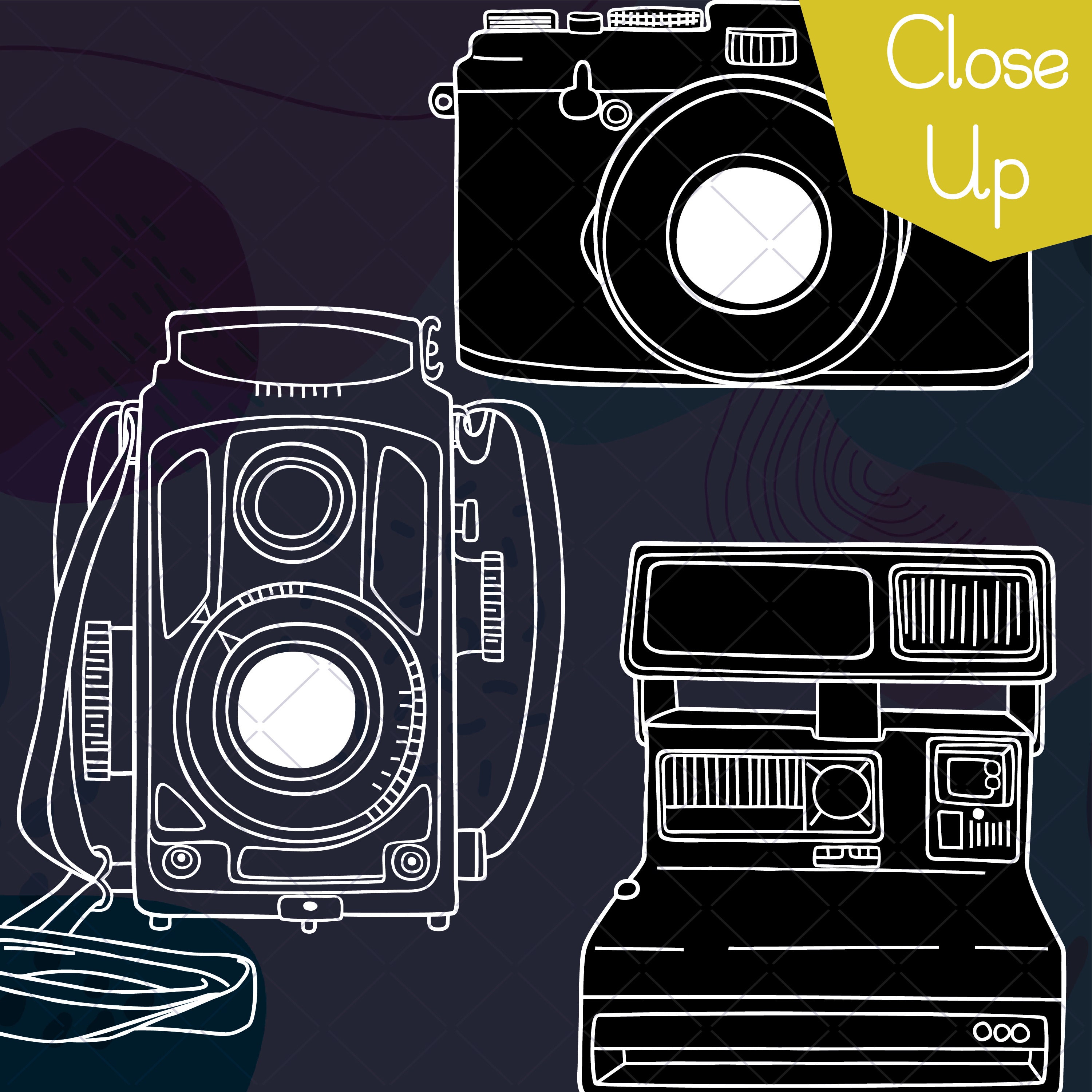 Vintage Camera Vector Outline