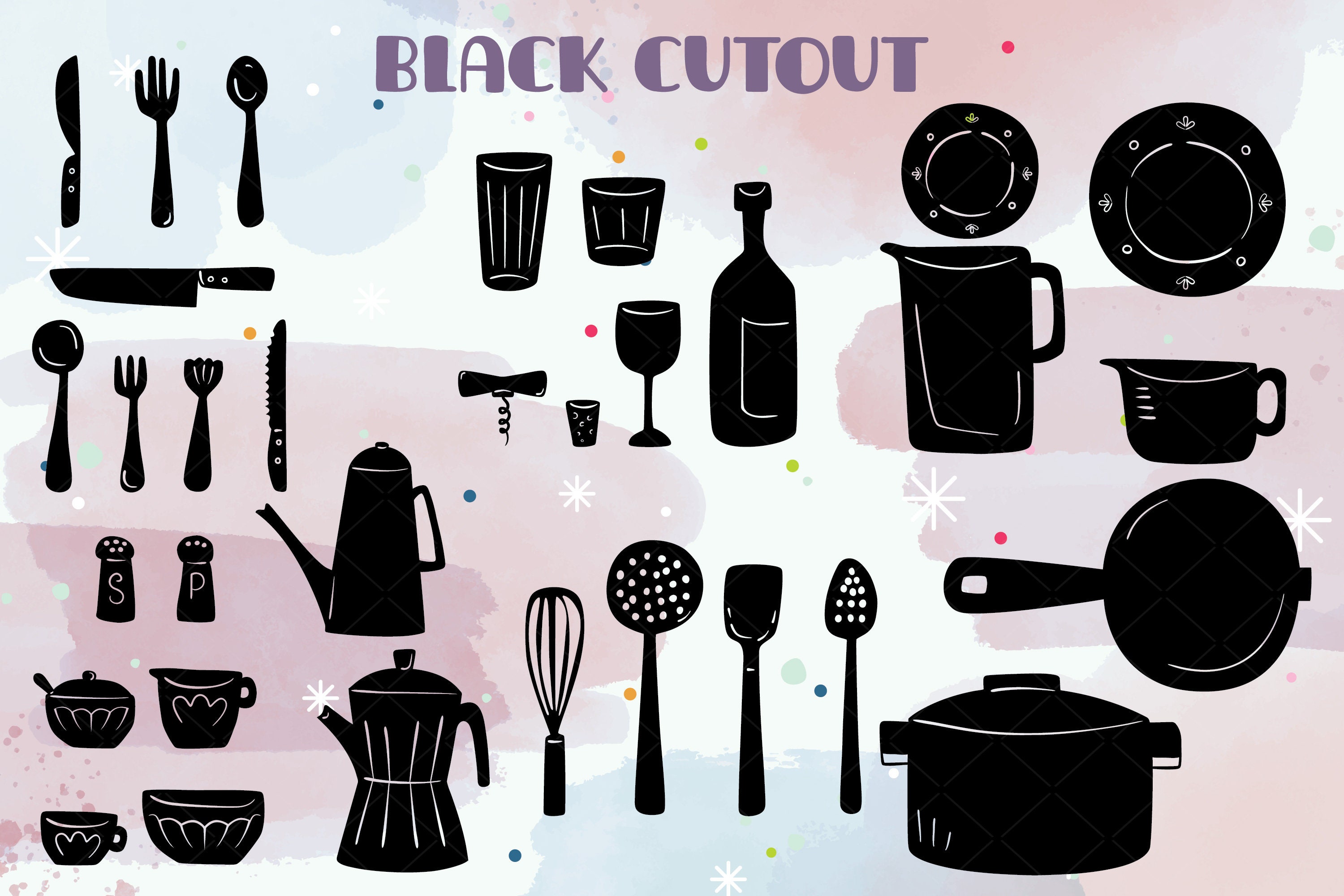 Kitchen Items Hand Drawn Graphic Cooking Outline Doodles - Etsy Canada