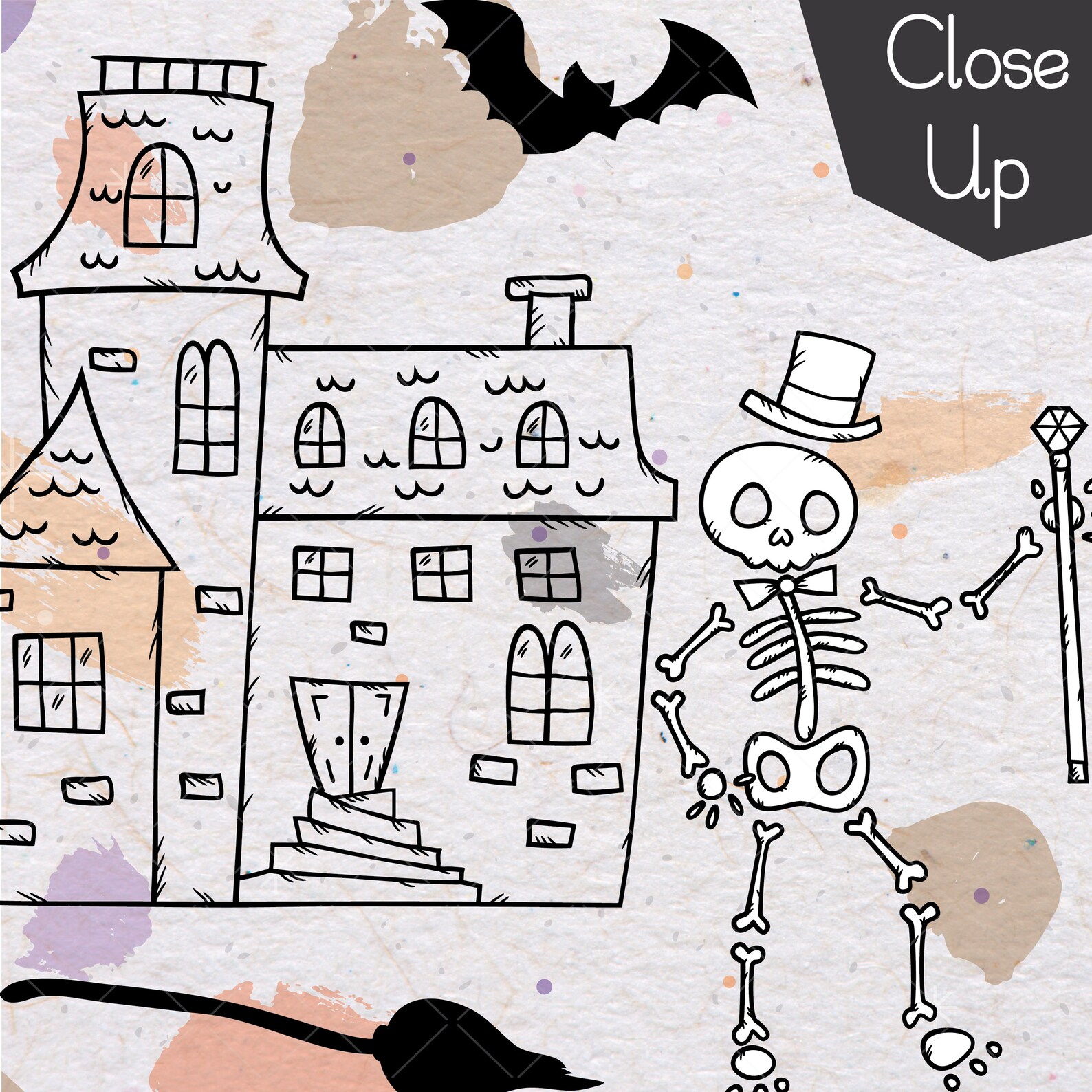 Halloween Doodles Hand Drawn Spooky Ghost Clip Art Pumpkin - Etsy