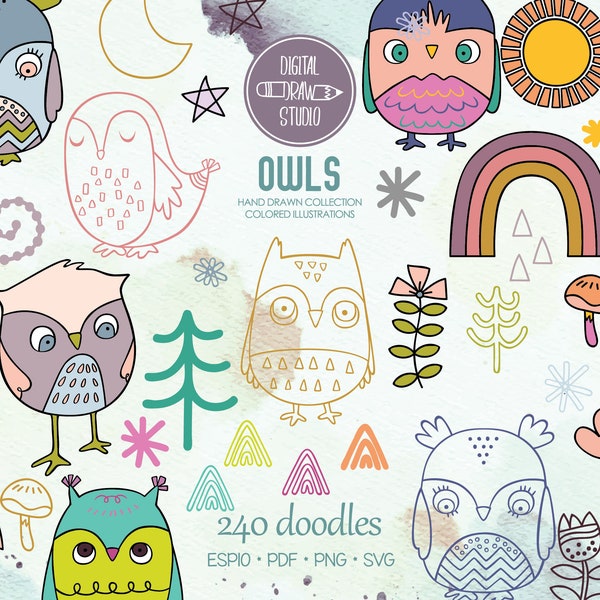 Owl Doodles - Etsy