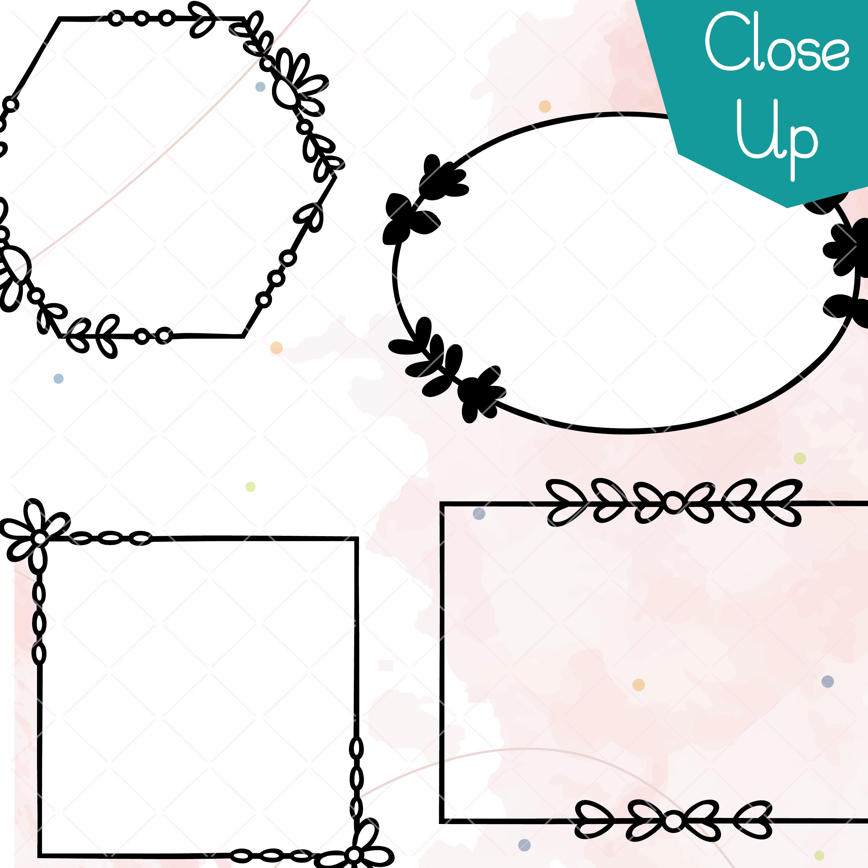 Geometric Frames Hand Drawn Border Decorative Shapes | Etsy