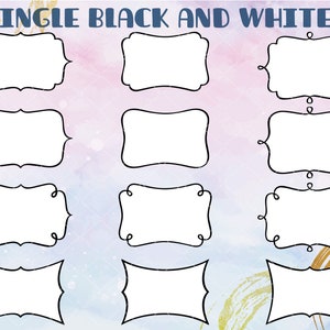 Fancy Rectangular Frames Hand Drawn Border Clip Art Retro Shape ...