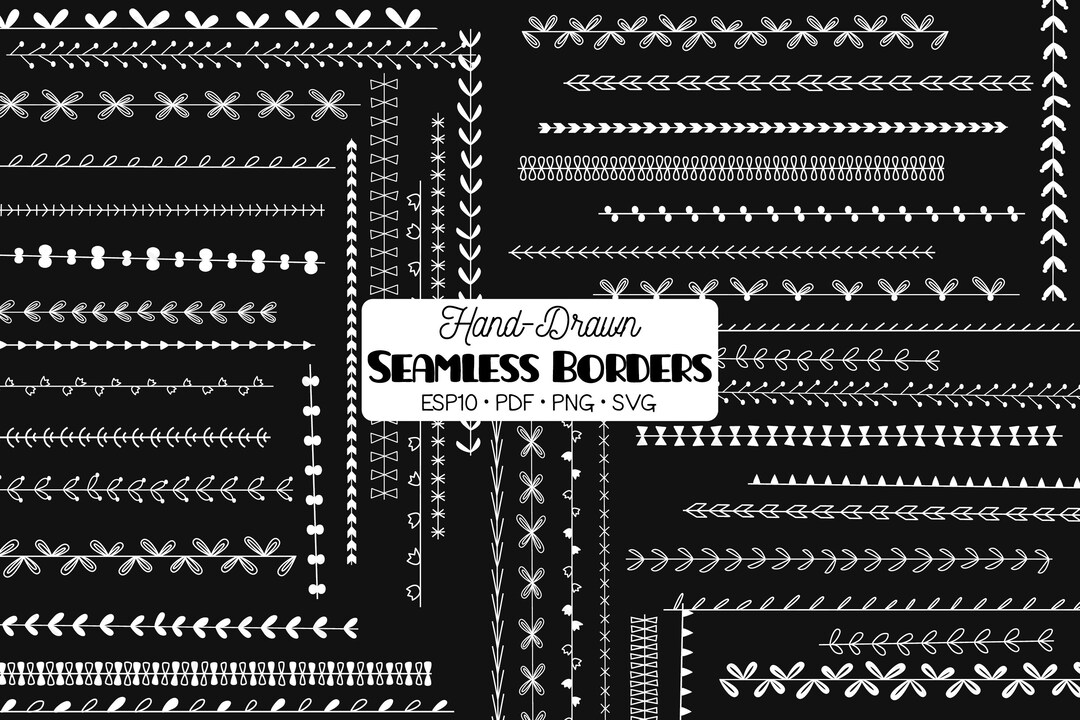 Seamless Borders Hand Drawn Text Divider | Decorative Illustrator ...
