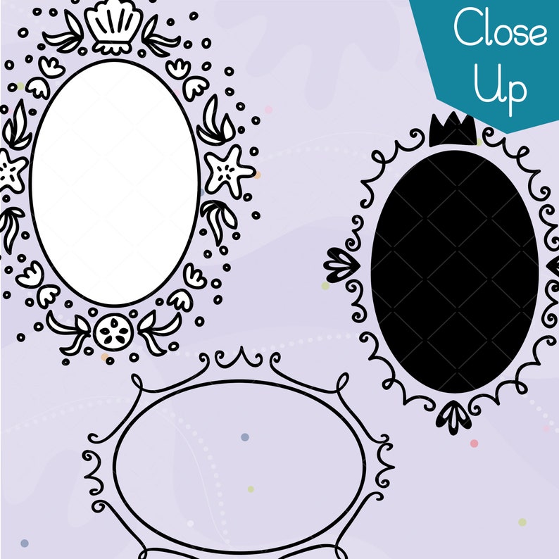 Oval Doodle Frames Hand Drawn Floral Border & Decorative | Etsy