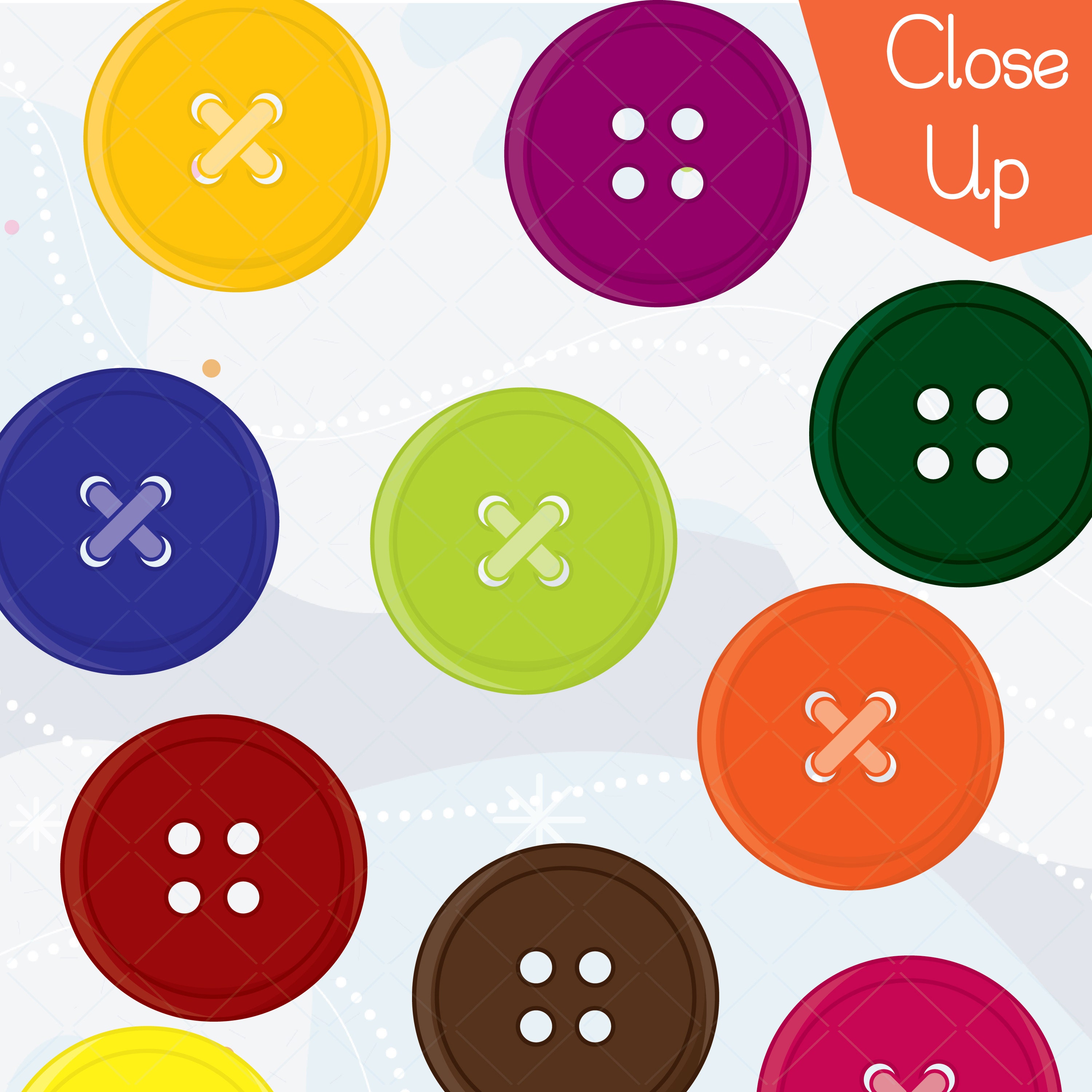 Colored Buttons Clip Art Rainbow Round Button Vector | Etsy