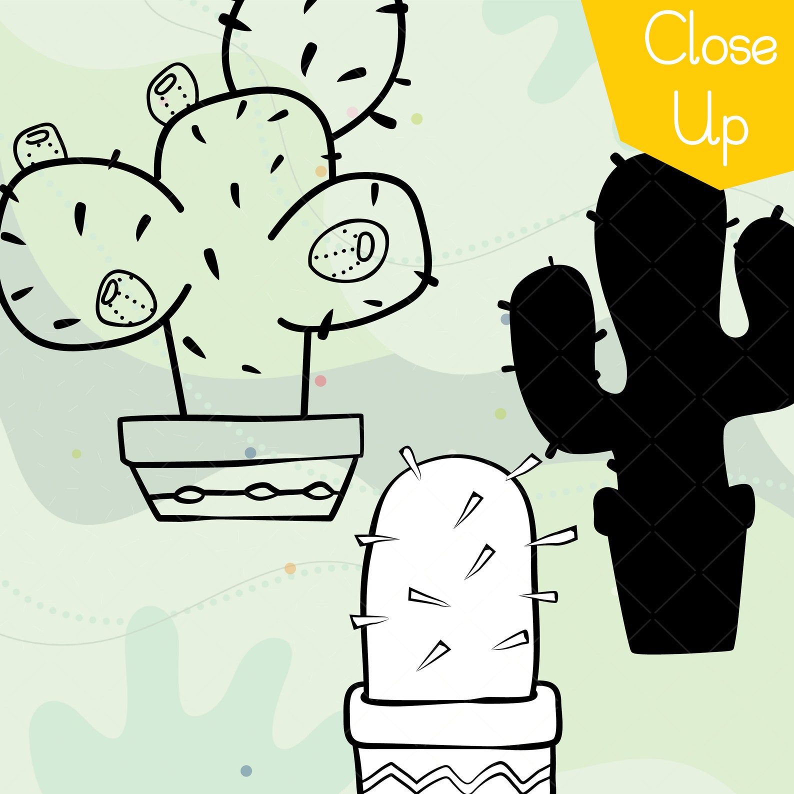 Cactus Clip Art Hand Drawn Succulent Tropical Desert - Etsy