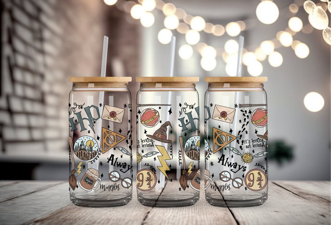 Wizard Coffee Can With Lid, Wizard Glass Can Cup, Magic Coffee Glass ...