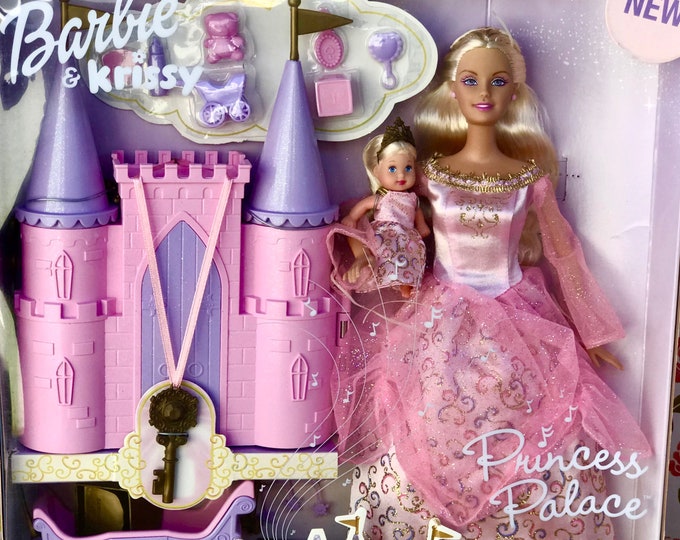 Vintage Pink Castle Set With Princess Barbie and Baby Princess Krissy ...