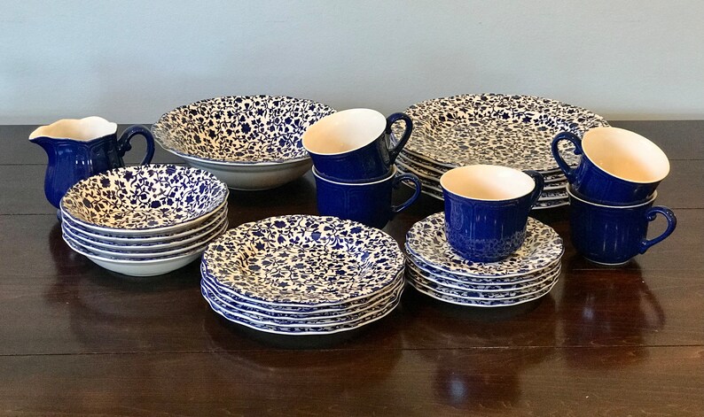 Lancaster Calico Ironstone Dinner Dishes Set/10 - Etsy
