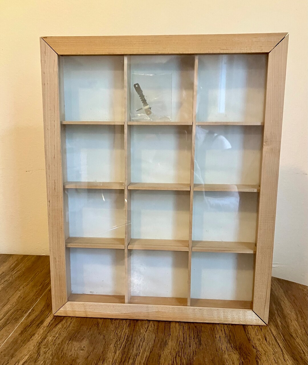 Blond Wood Curio Cabinet Glass Enclosed 15x12 - Etsy
