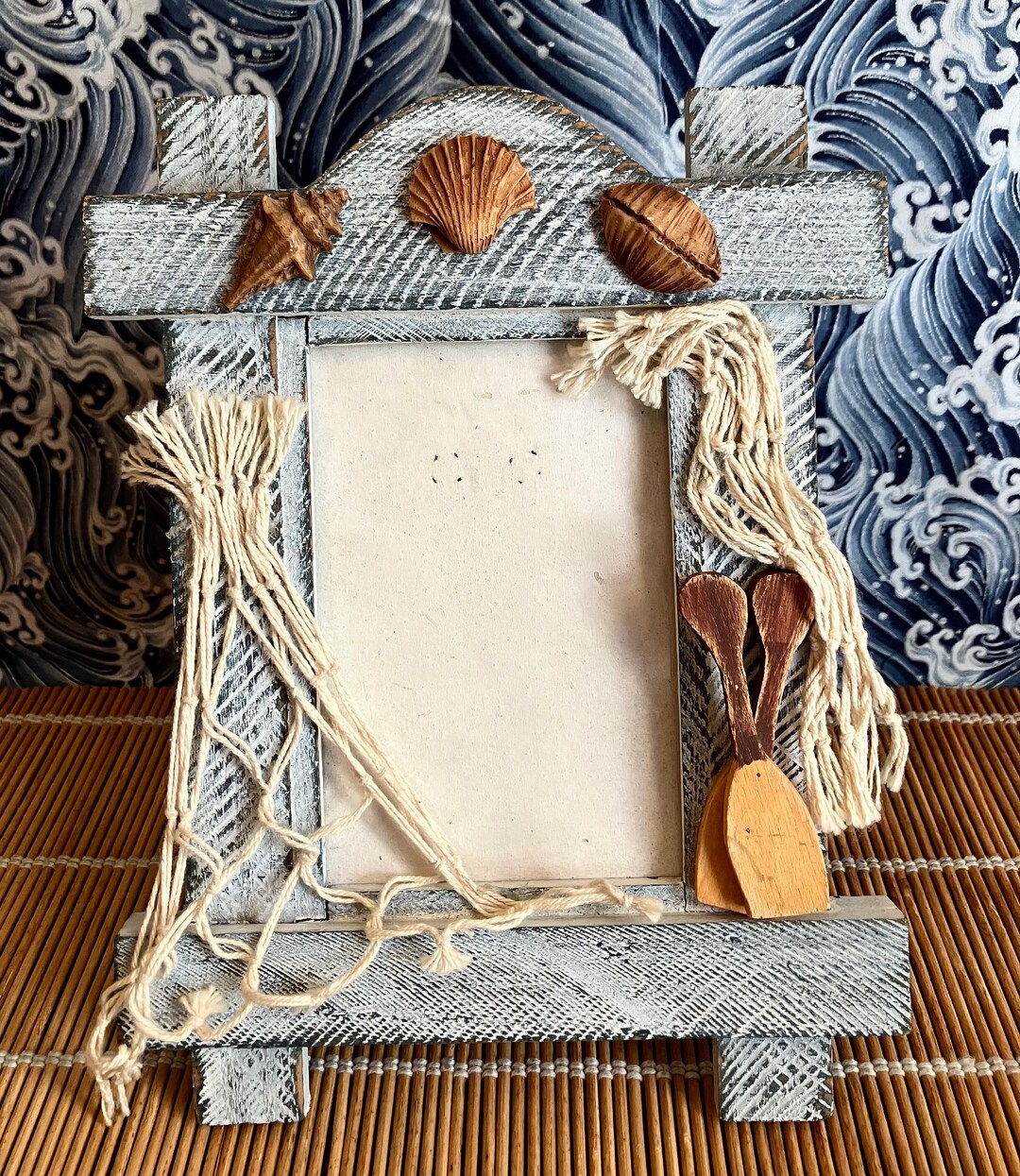 Nautical Beach Photo Frame, Beachy Wooden Novelty Frame 10x5 - Etsy