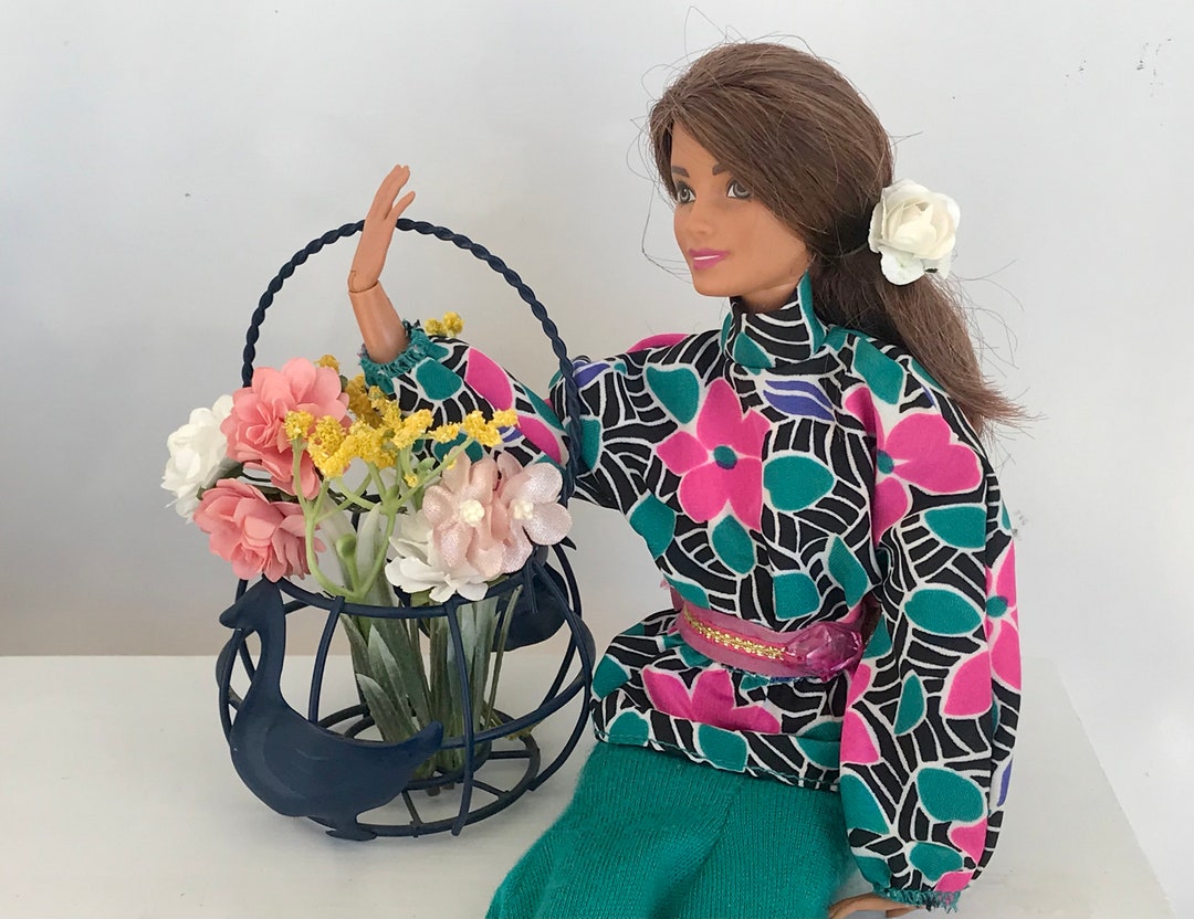 Miniature Wire Basket With Mini Flowers Blue With Duck Image - Etsy