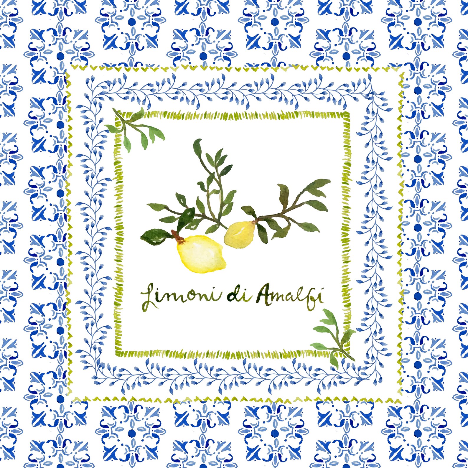 Amalfi Blue Digital Print - Etsy