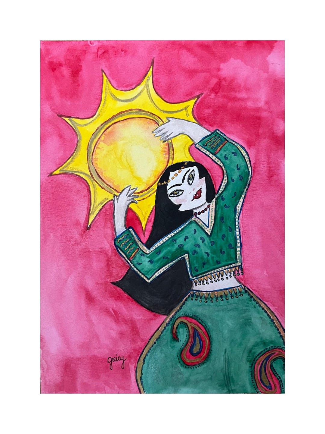 Khorshid Khanoom Persian Painting Traditional Persian Art Print ...