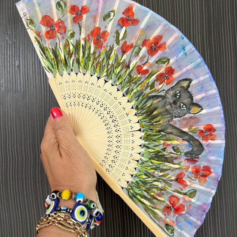 Hand Painted Fan - Etsy