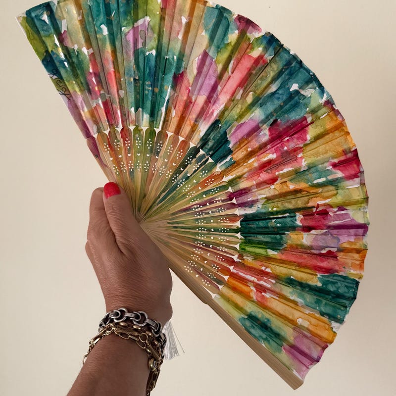 Hand Painted Fan - Etsy
