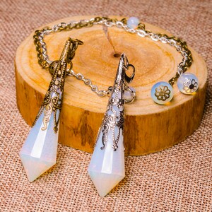 Clear Opalite Pendulum,chakra Crystal Pendulum,dowsing Tool,gift Box,birthday Gift,healing ...